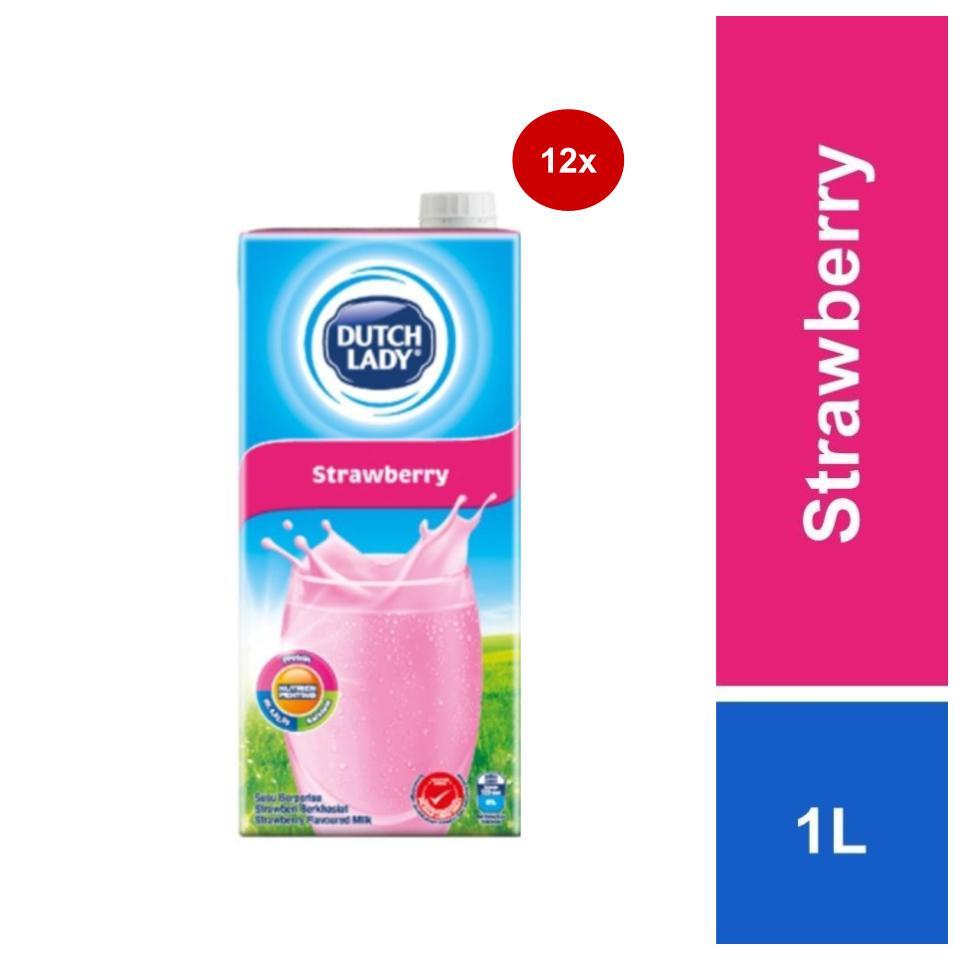 [Carton of 12] Dutch Lady UHT Milk Strawberry 1L | Shopee Malaysia