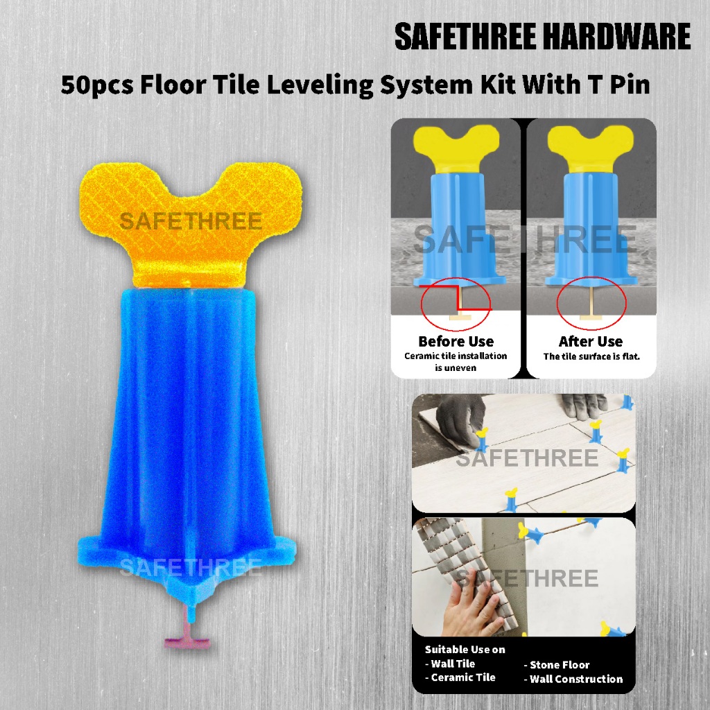 50pcs Floor Wall Tile Leveling System Reusable T-pin Alignment Tile ...