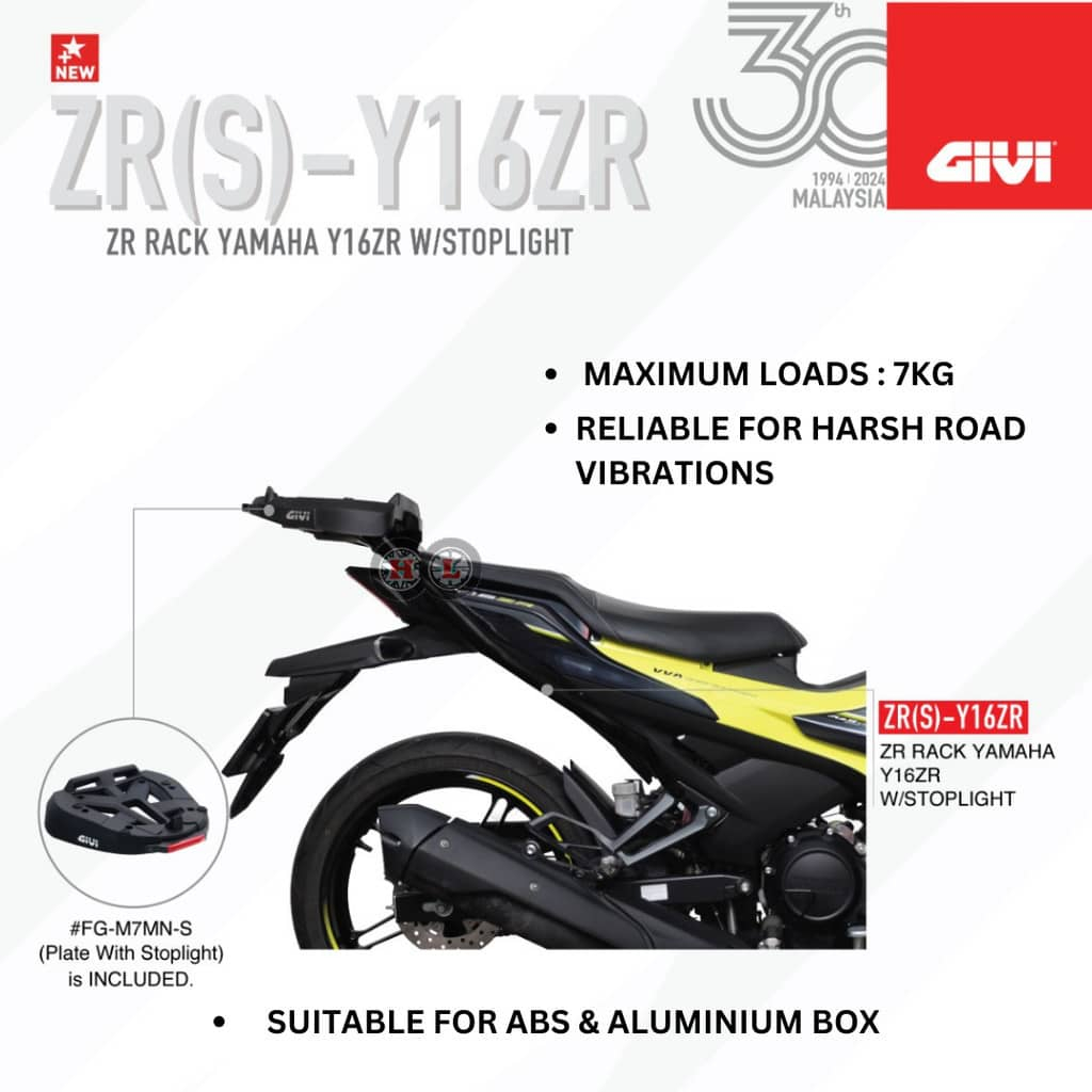 GIVI RACK HEAVYDUTY Y16 Y16ZR MONORACK J KAKI GIVI LED BASE PLATE M5M ...