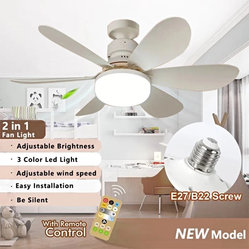 E27 Smart Fan Light 40W 30W Wireless Remote Control Led Ceiling Fan ...