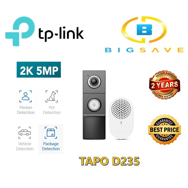 TP-LINK TAPO D235 TAPO VIDEO DOORBELL CAMERA | Shopee Malaysia