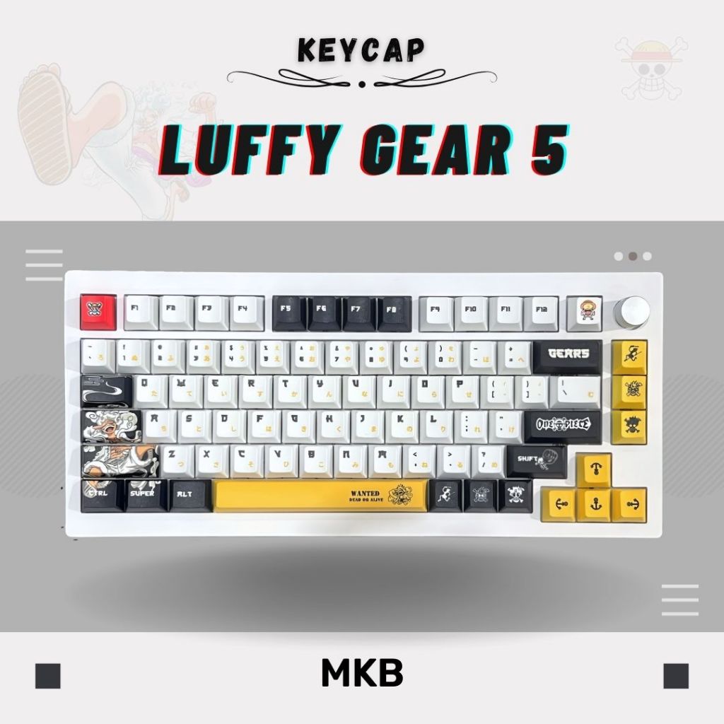 MKB One Piece Luffy Gear 5 PBT Dye Sublimation Cherry Profile Keycap ...