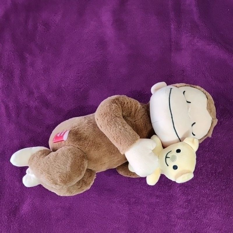 Japan SEGA Curious George sleeping with Teddy Bear Plush Toy ...