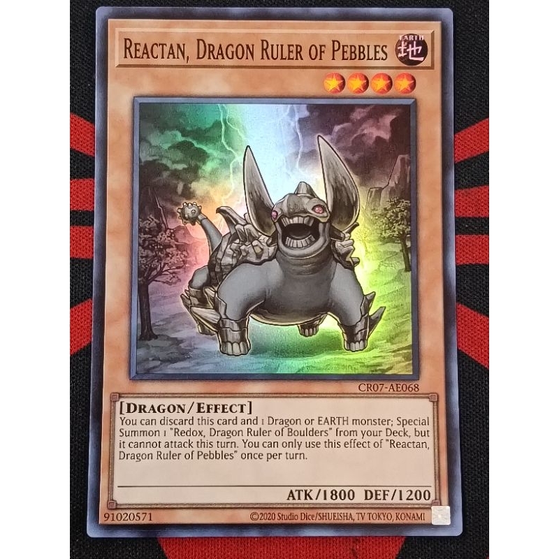 YUGIOH KONAMI CR07-AE068 Reactan, Dragon Ruler of Pebbles (SR) | Shopee ...