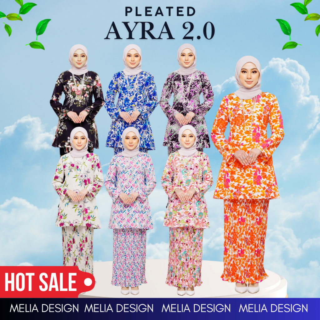 MODEN PLEATED AYRA 2 BY MELIA DESIGN IRONLESSPLEATED COTTON MANGO SILK ...