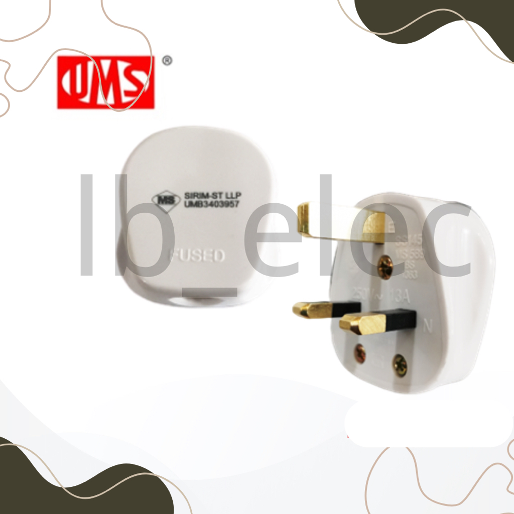 UMS 13A PLUG TOP PT 130R-S [SIRIM] (White) | Shopee Malaysia