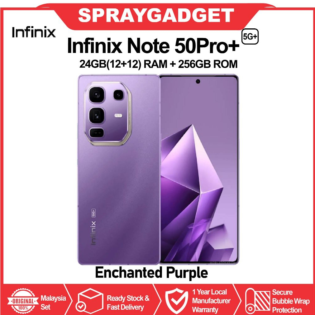 Infinix Note 50 Pro+ 5G+ 24GB*(12+12)RAM +256GB ROM l Dimensity 8350 l 50MP OIS Camera🎁Infinix ...