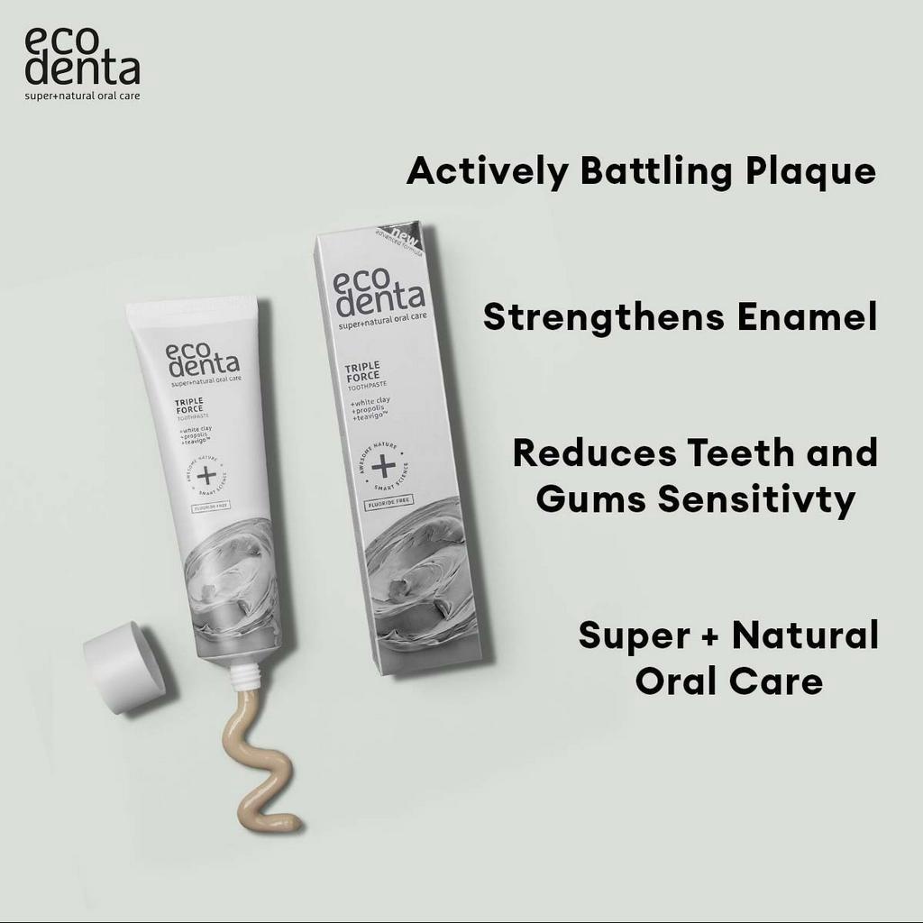ECODENTA Triple Force Toothpaste With White Clay & Propolis (100mL ...
