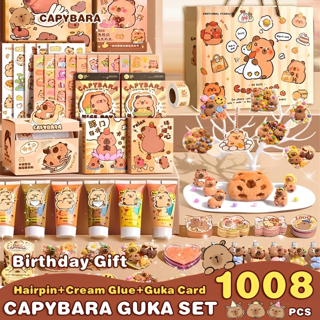 🔥Ready Stock 🔥Capybara 1008PCS Guka Set Box Guka Sticker Tool Set DIY ...