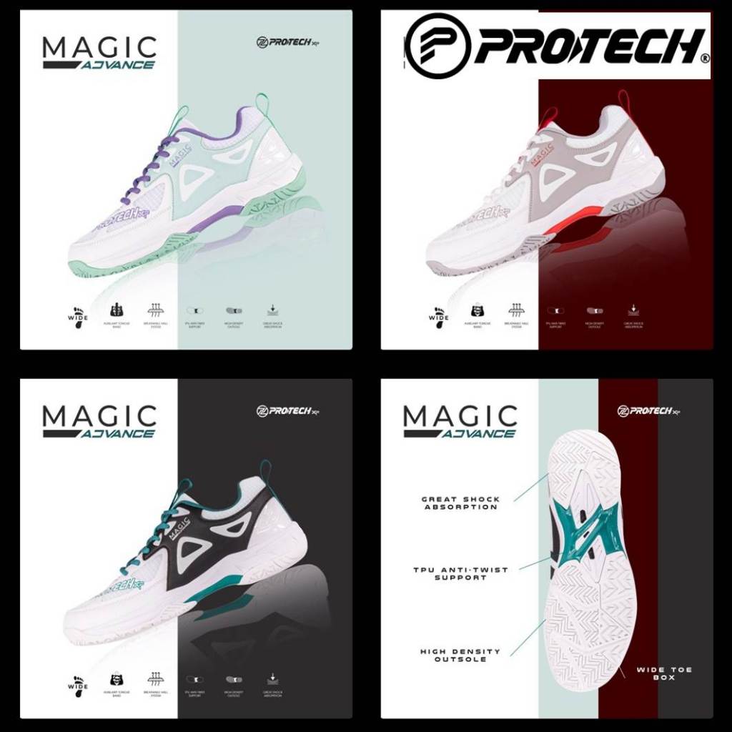 Protech Badminton Shoes MAGIC ADVANCE / PREDATOR Professional (100% ...
