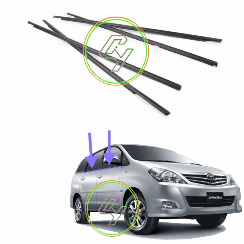 ORIGINAL TOYOTA INNOVA TGN40 2005-2015 GLASS DOOR MOULDING SEAL RUBBER ...