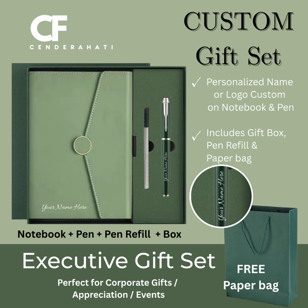 Customize Buku Nota Custom Made Notebook Stationery Corporate Gift Set ...