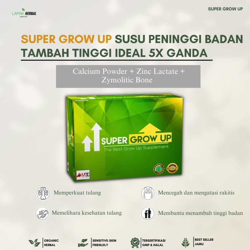 Super Grow Up Susu Ubat Peninggi Tinggi Badan Original Lulus Kkm ...