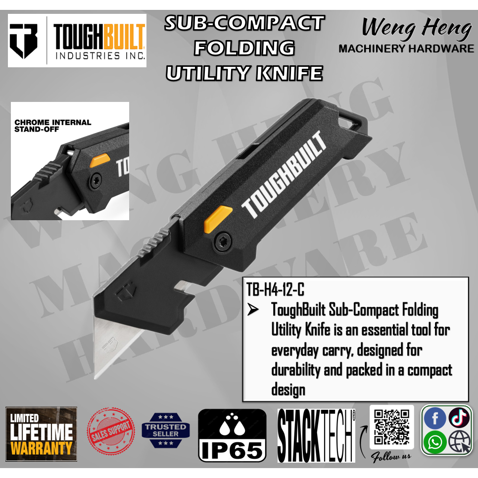 TOUGHBUILT Sub-Compact Folding Utility Knife - TB-H4-12-C | Shopee Malaysia