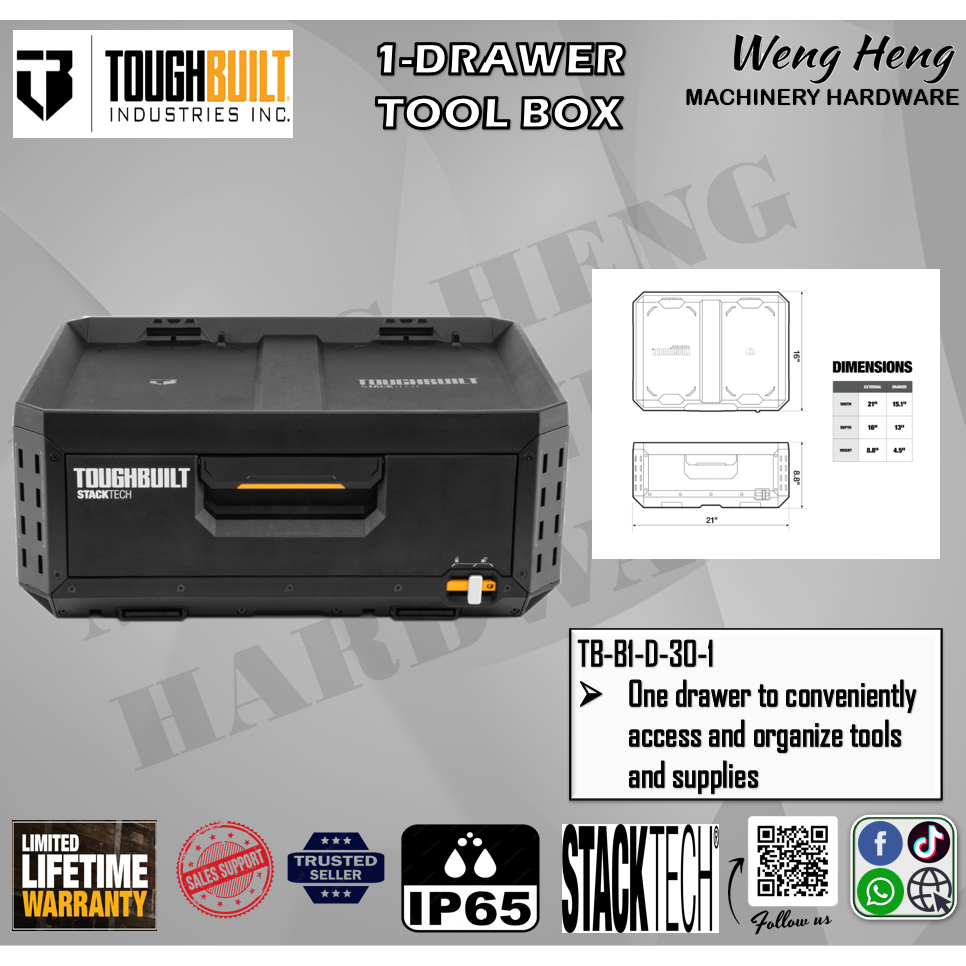 TOUGHBUILT STACKTECH 1-DRAWER TOOLBOX - TB-B1-D-30-1 | Shopee Malaysia