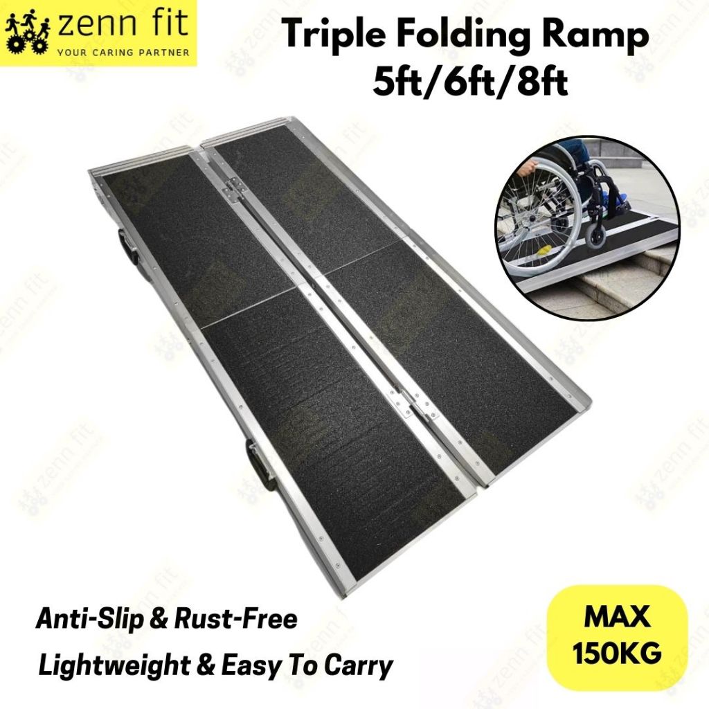 Triple Folding Ramp Lightweight Anti-Slip Aluminum 5ft/6ft/8ft ...