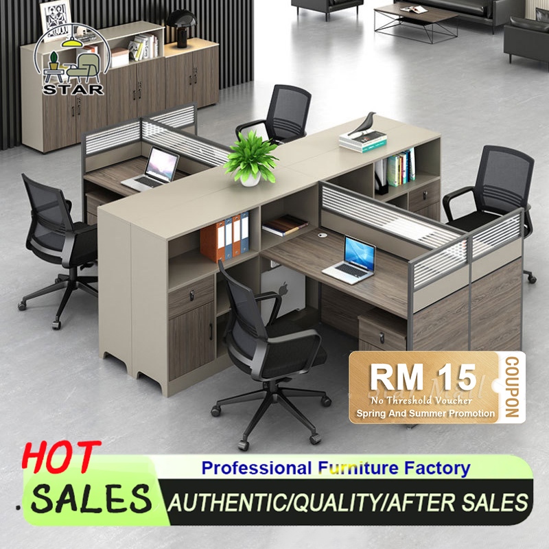 Workstation Office Desk Work Station Staff Computer Desk 2/4 Person ...