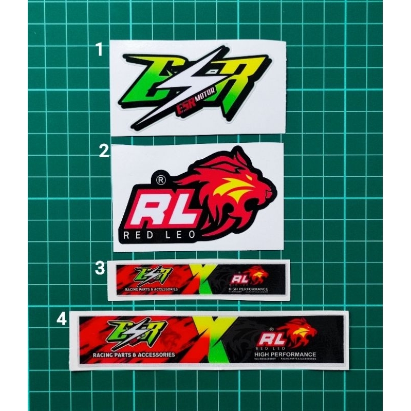 Sticker ESR MOTOR / RL RED LEO Sticker Printing Laminated | Shopee Malaysia