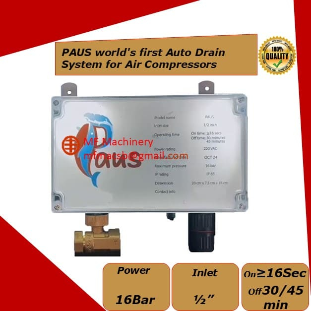 Mf PAUS world's first Auto Drain System for Air Compressors | Shopee ...