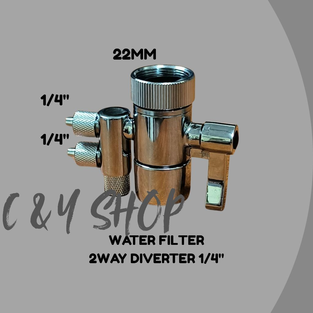 WATER FILTER ADAPTER 1/4" (2WAY DIVERTER) COWAY,CUCKOO,LAG,ELKEN,FILKEN ...