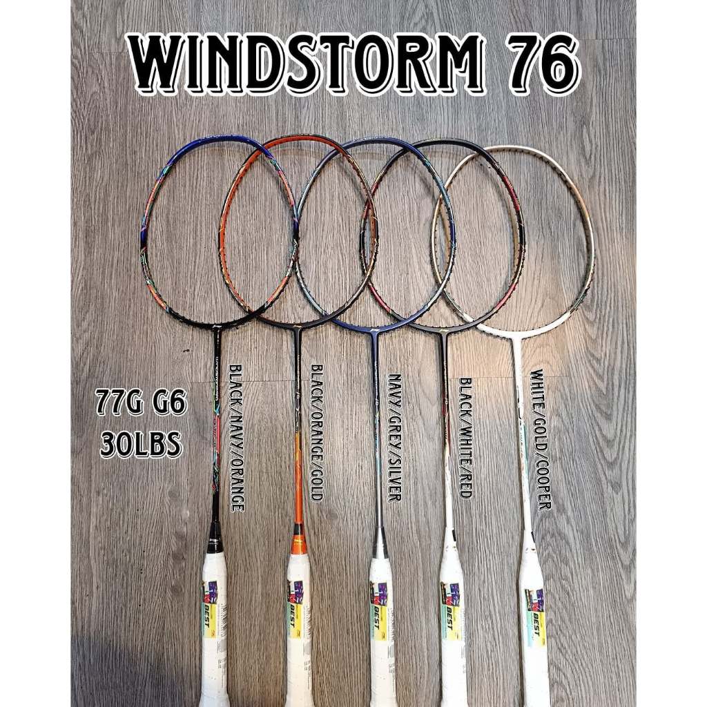 Li-Ning WINDSTORM 76 (5U/G6) Badminton Racket Original 100% | Shopee ...