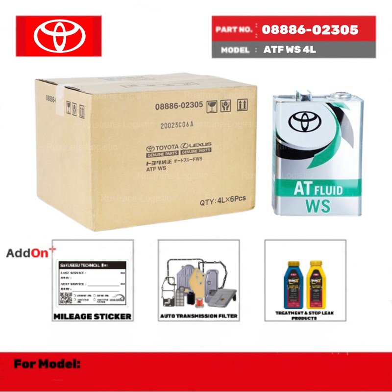 08886-02305 Toyota ATF WS auto transmission fluid (4 liter) for Vios ...