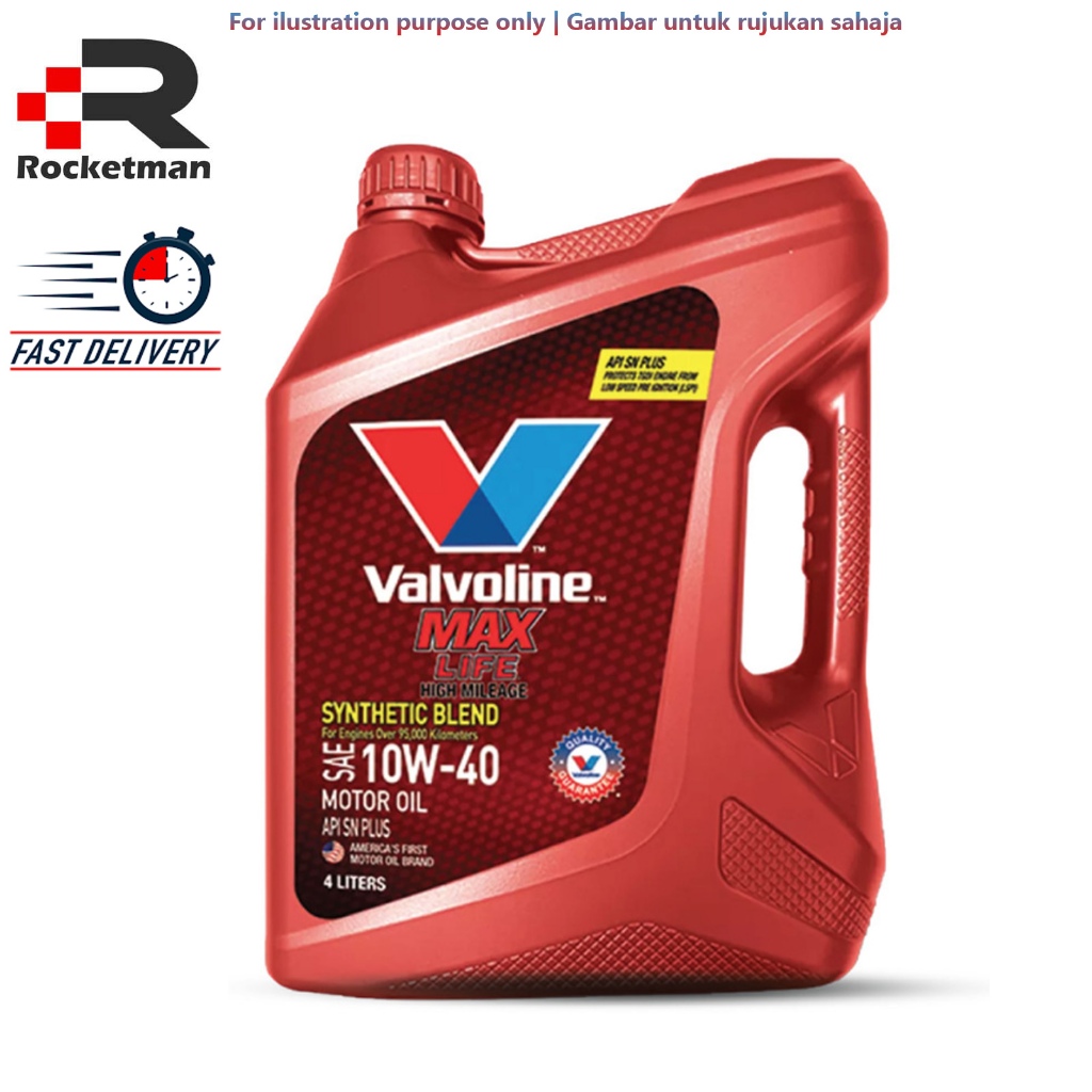 VALVOLINE MAXLIFE ENGINE OIL 10W40 SYNTHETIC BLEND API SN PLUS (4L ...