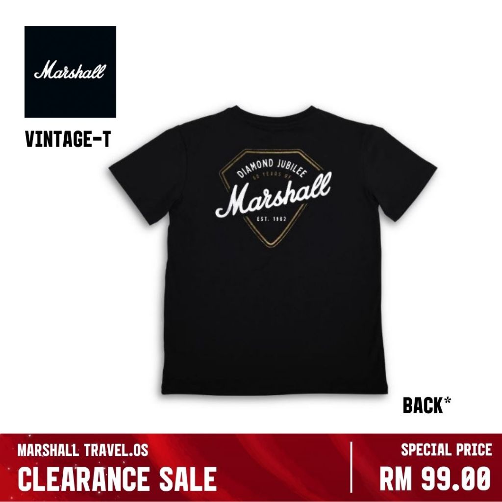 Marshall 60th Anniversary Vintage Crewneck T-Shirt - Black | Shopee ...