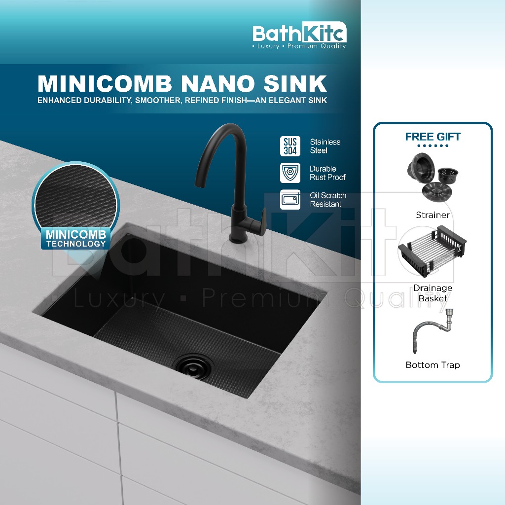 Nano Mini Honey Comb Stainless Steel Kitchen Sink Undermount / Topmount ...