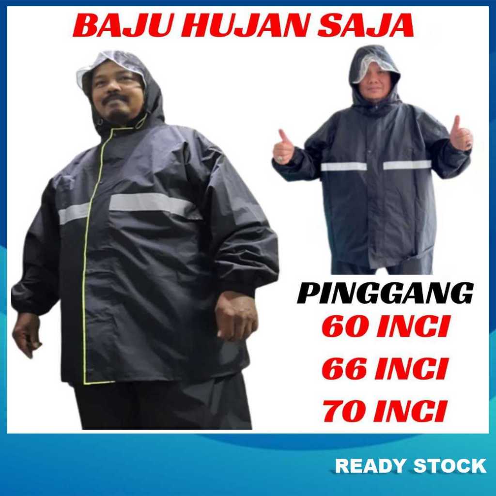 SAIZ BESAR BAJU HUJAN JACKET (Big Size 10XL=70 Inch Pinggang) Plus Size ...