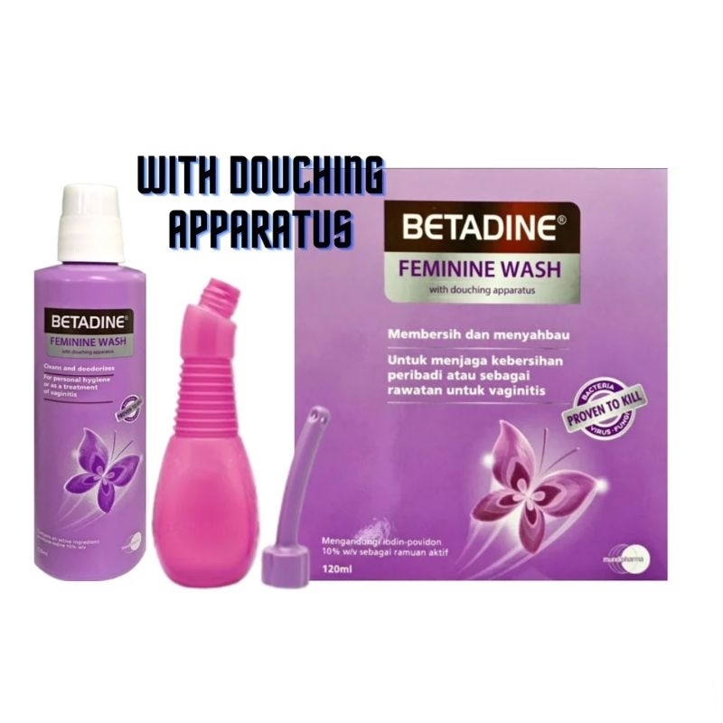 [EXP: 5/2025] Betadine Feminine Wash with Douching Apparatus 120ml ...