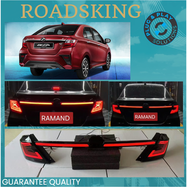 NEW MODEL V6 PERODUA BEZZA REAR BUMPER GARISH TAIL LAMP BRAKE LIGHT BAR ...