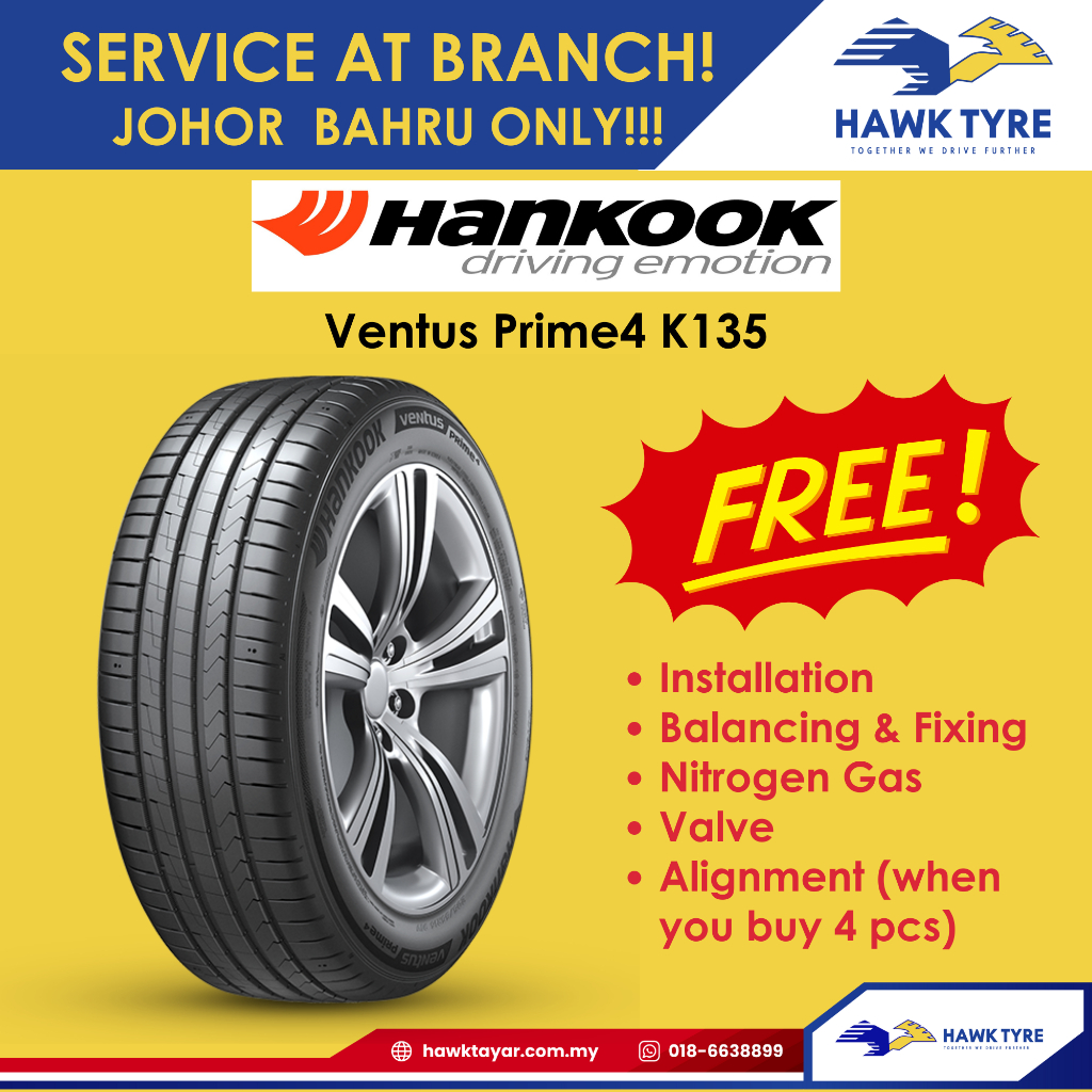 Hankook Tyres Ventus Prime4 K135 185/55R16 205/45R17 205/50R17 205/55R16 215/45R17 215/55R18 225 ...