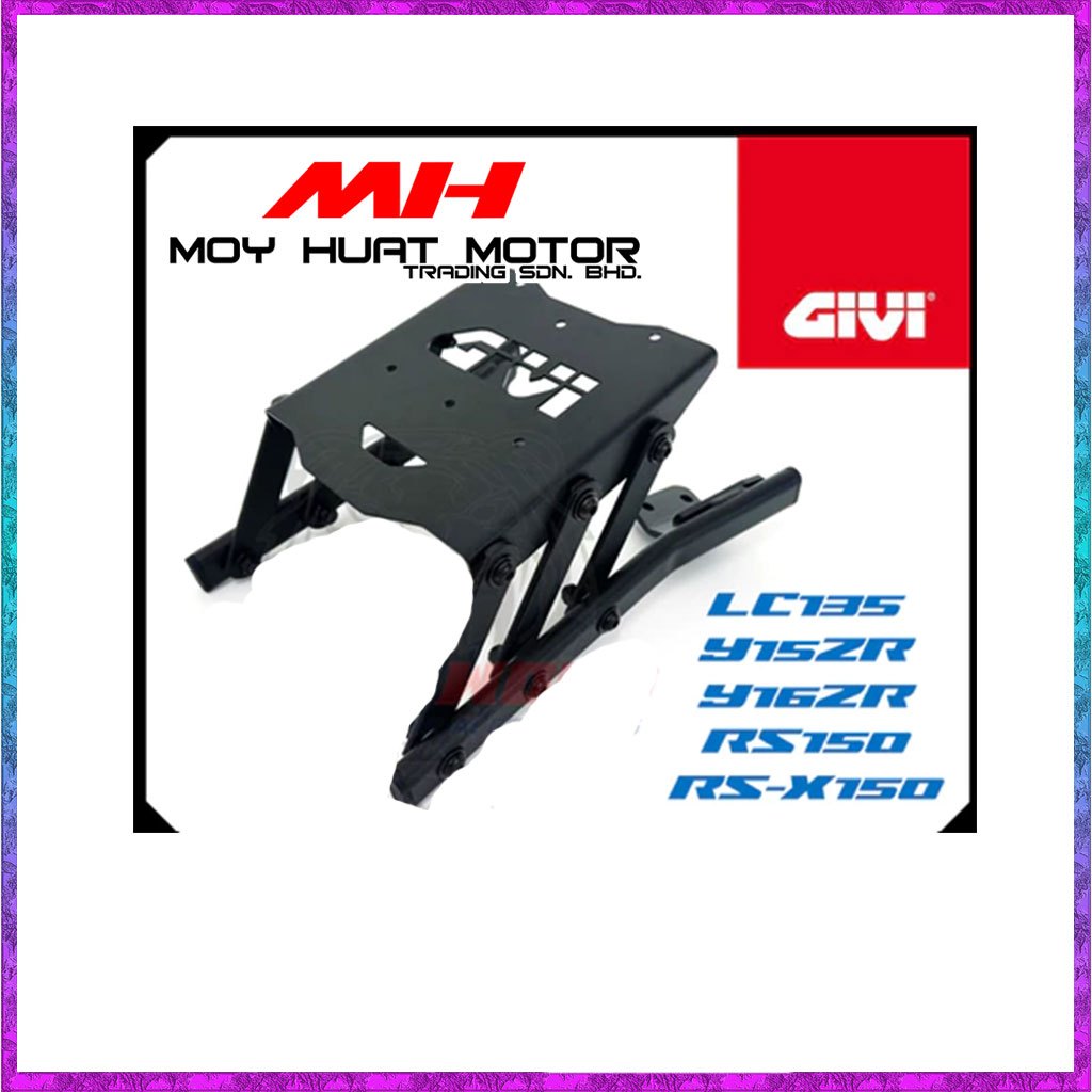 GIVI ADJUSTABLE RACK MONORACK FOLD YAMAHA LC135 NEW LC135 FI V8 Y15ZR ...