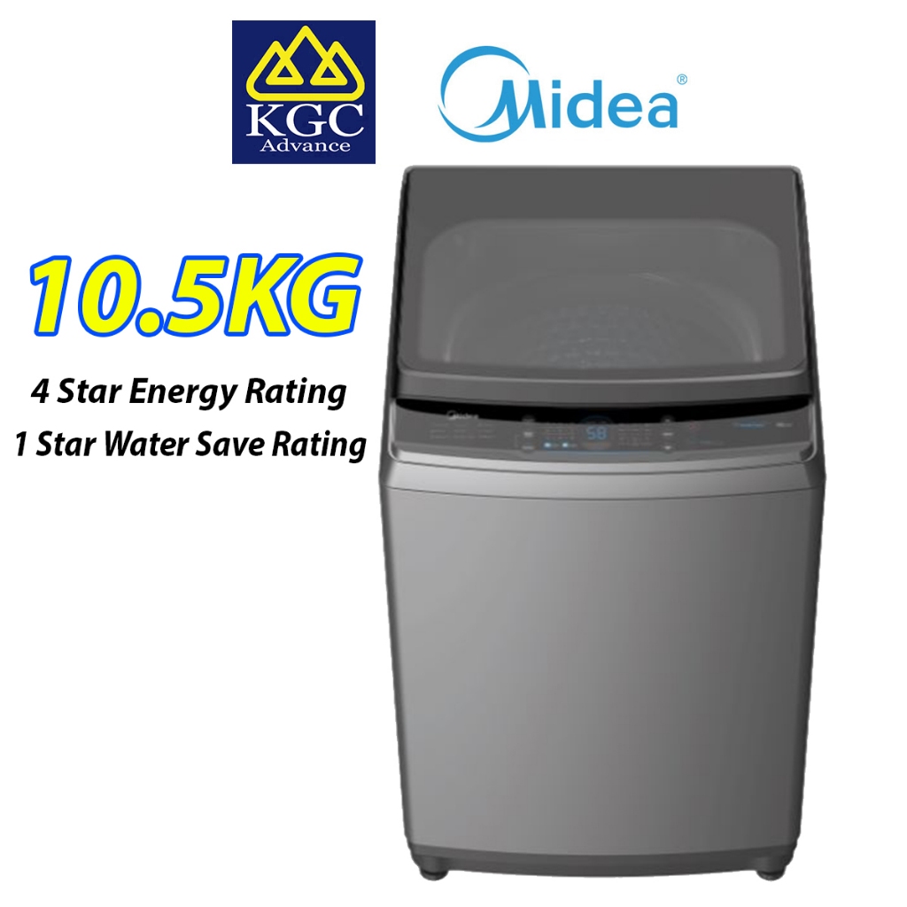 MIDEA 10.5kg Top Load Fully Auto Inverter Washer Quattro MA200W105 ...