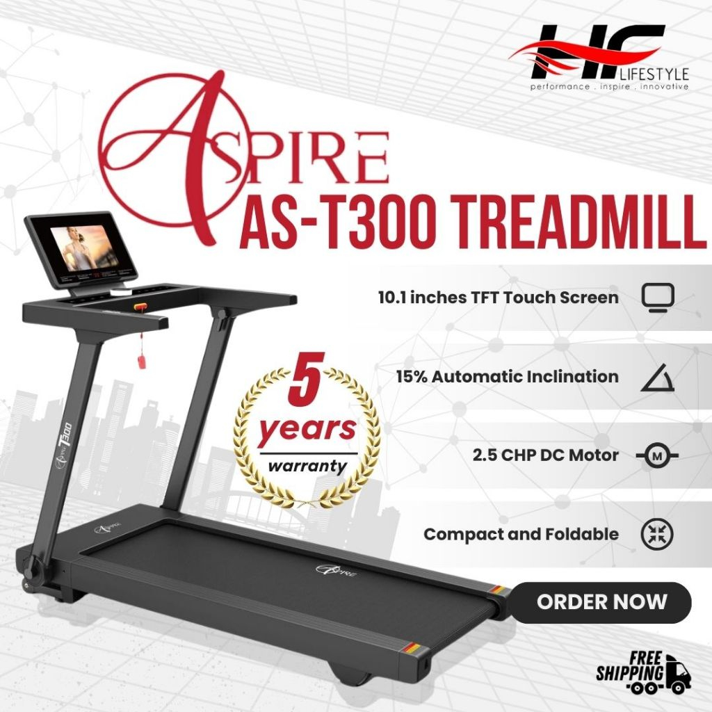 Aspire AS-T300 Treadmill w 5 Years Warranty Touch Screen Console / 2.5 ...