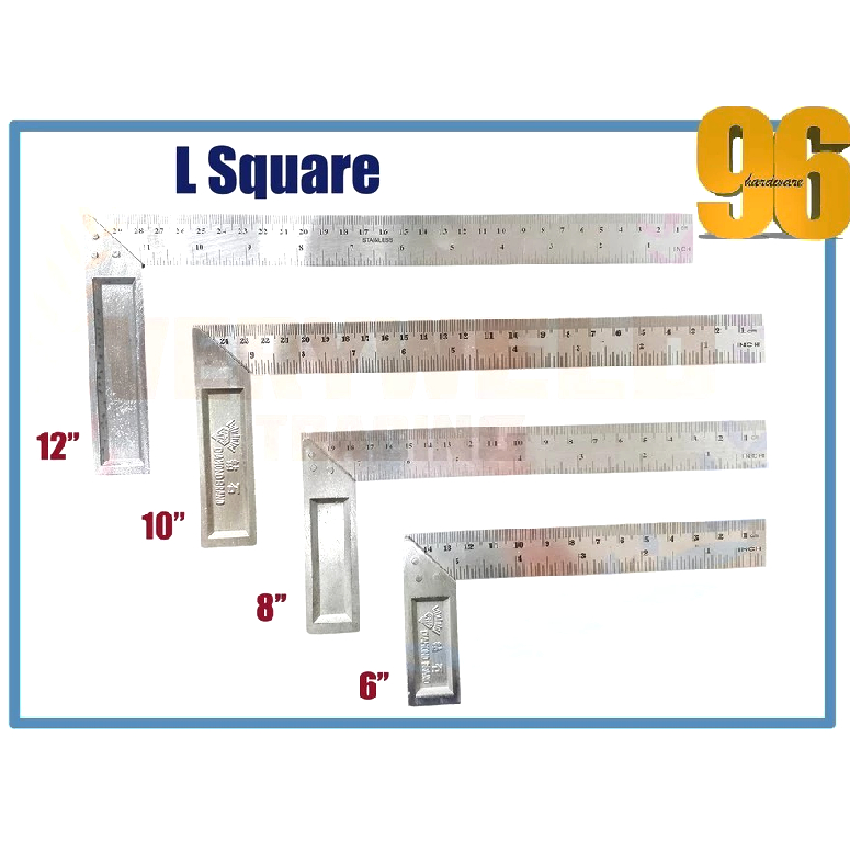 Steel carpenter Square Scale Ruler Tool/ TRY SQUARE/ PEMBARIS BESI L ...