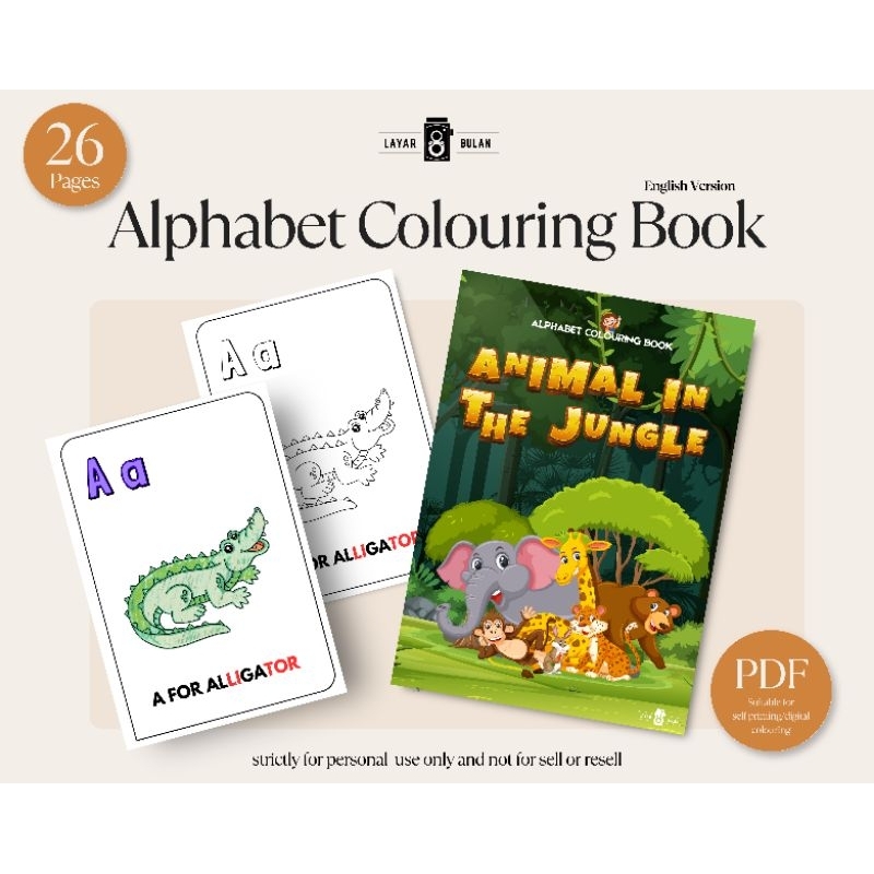 (PDF) Buku Mewarna Abjad ABC / Huruf ABC Bertemakan Haiwan Di Dalam ...