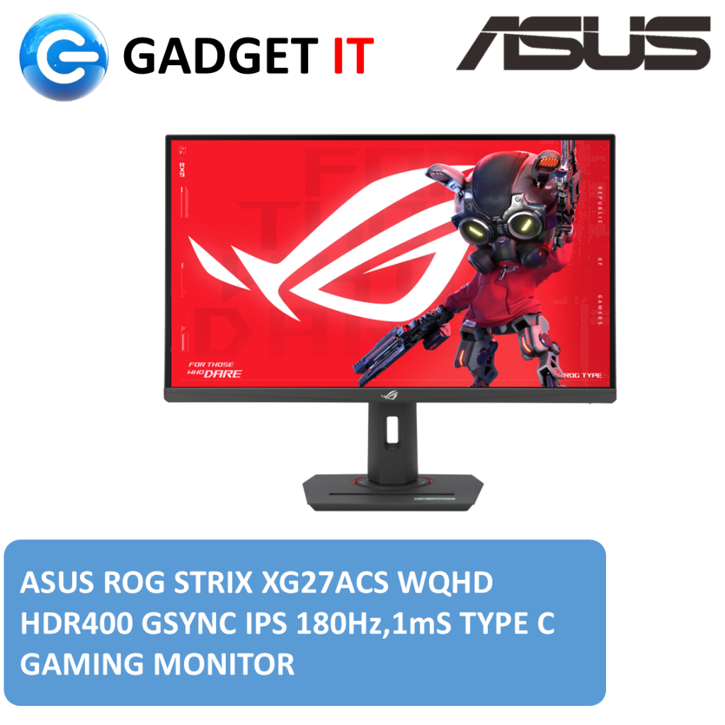 ASUS ROG STRIX XG27ACS WQHD HDR400 GSYNC IPS 180Hz,1mS TYPE C GAMING ...