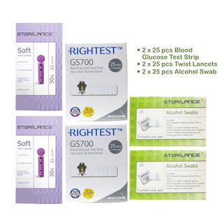 Bionime RIGHTEST GS700 Glucose Test Strip (10's/25's/2x25's) *FOC Blood ...