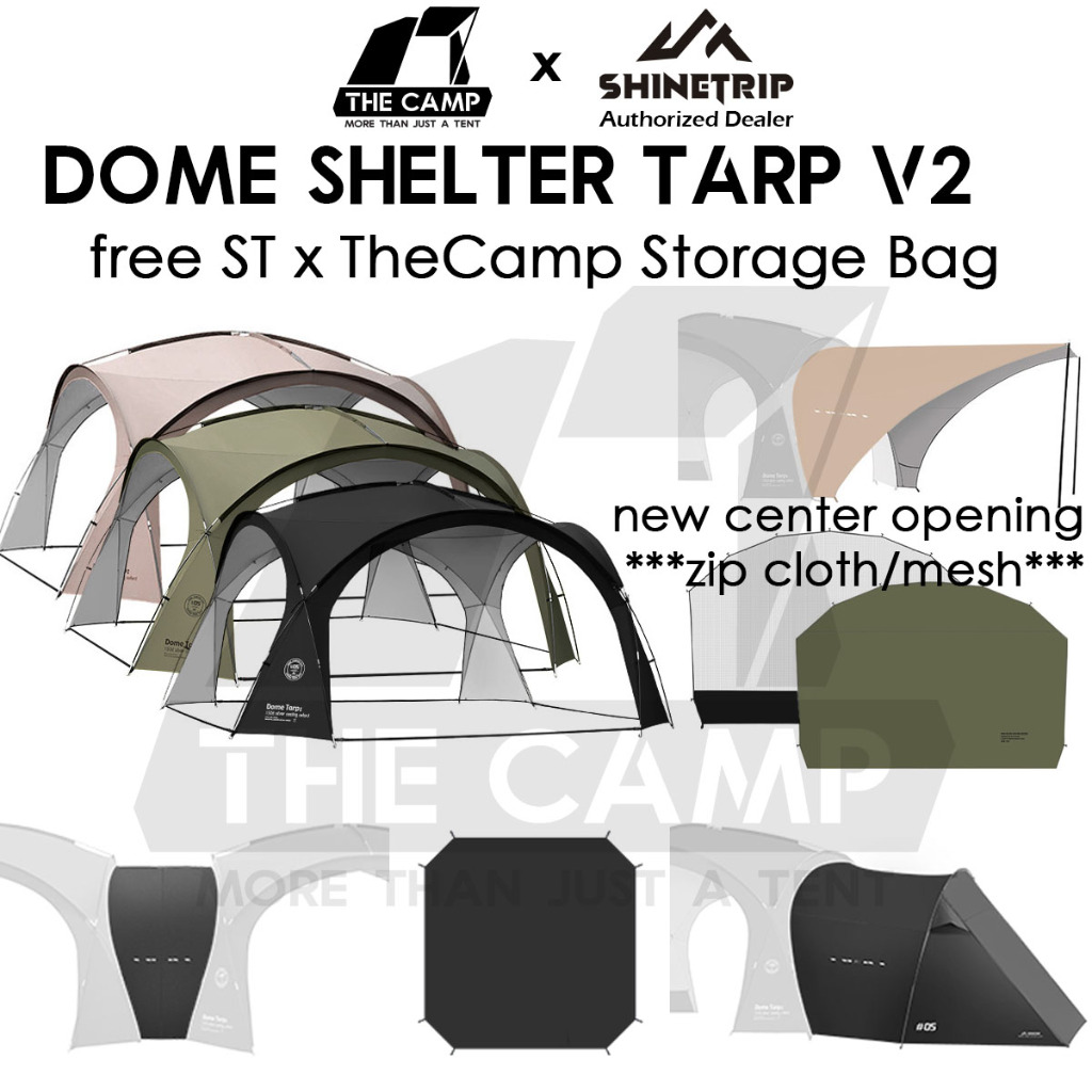 Shinetrip Dome Shelter V2 Tarp PU3000 Silver Coated Black Khaki Green ...