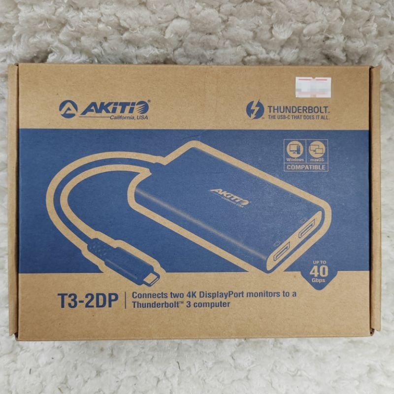 Akitio Connect two 4K DisplayPort Monitor to a Thunderbolt 3 Computer | Shopee Malaysia
