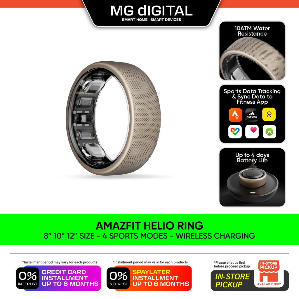 Amazfit Helio Ring Wearable Fitness Tracker, Sleep Heart Rate Health ...