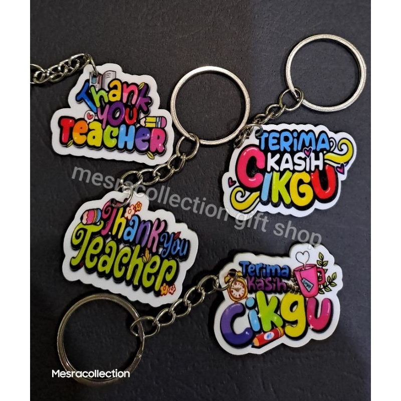 Ready stock keychain Terima kasih cikgu thank you teacher | Shopee Malaysia
