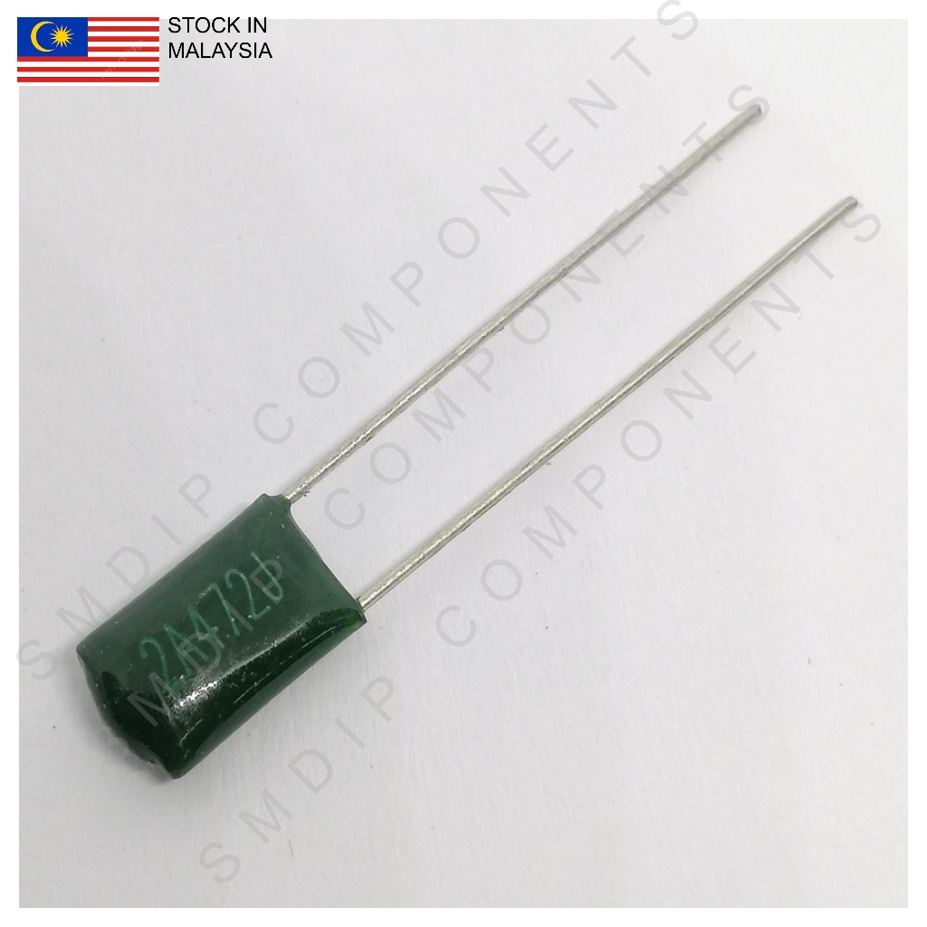 5 PCS 2A472J 0.0047UF 4.7NF 100V, Mylar Polyester Film Capacitor ...