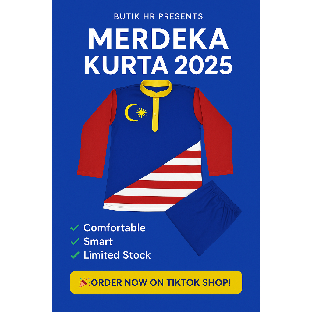 Baju Merdeka Lelaki 2025 dah ready! Rekaan khas sempena Hari Kebangsaan ...
