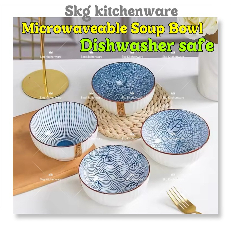 Microwaveable Japanese Style Ceramic Rice Bowl Soup Bowl Noodle Bowl ...