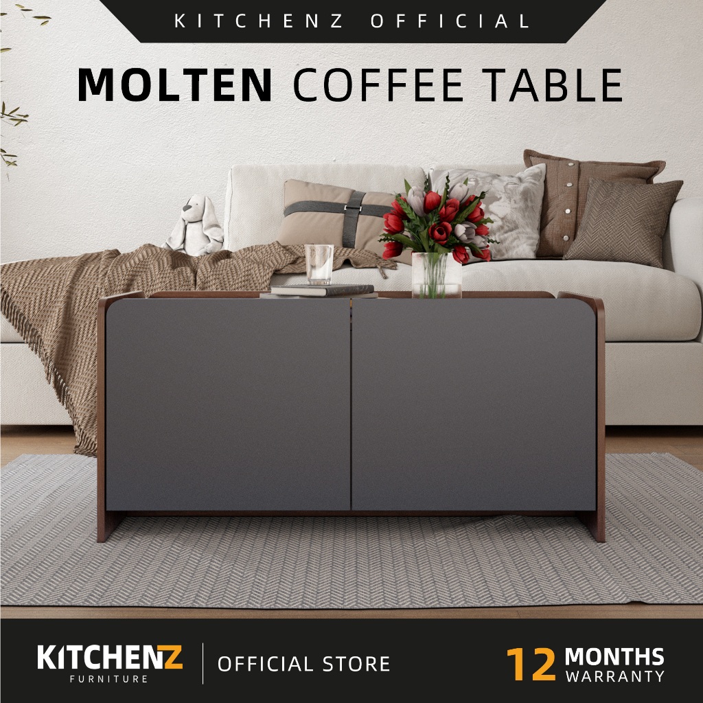 KitchenZ MOLTEN Series - Full Melamine Chest Drawer Coffee Table Tv Cabinet - FW+GY | Shopee ...