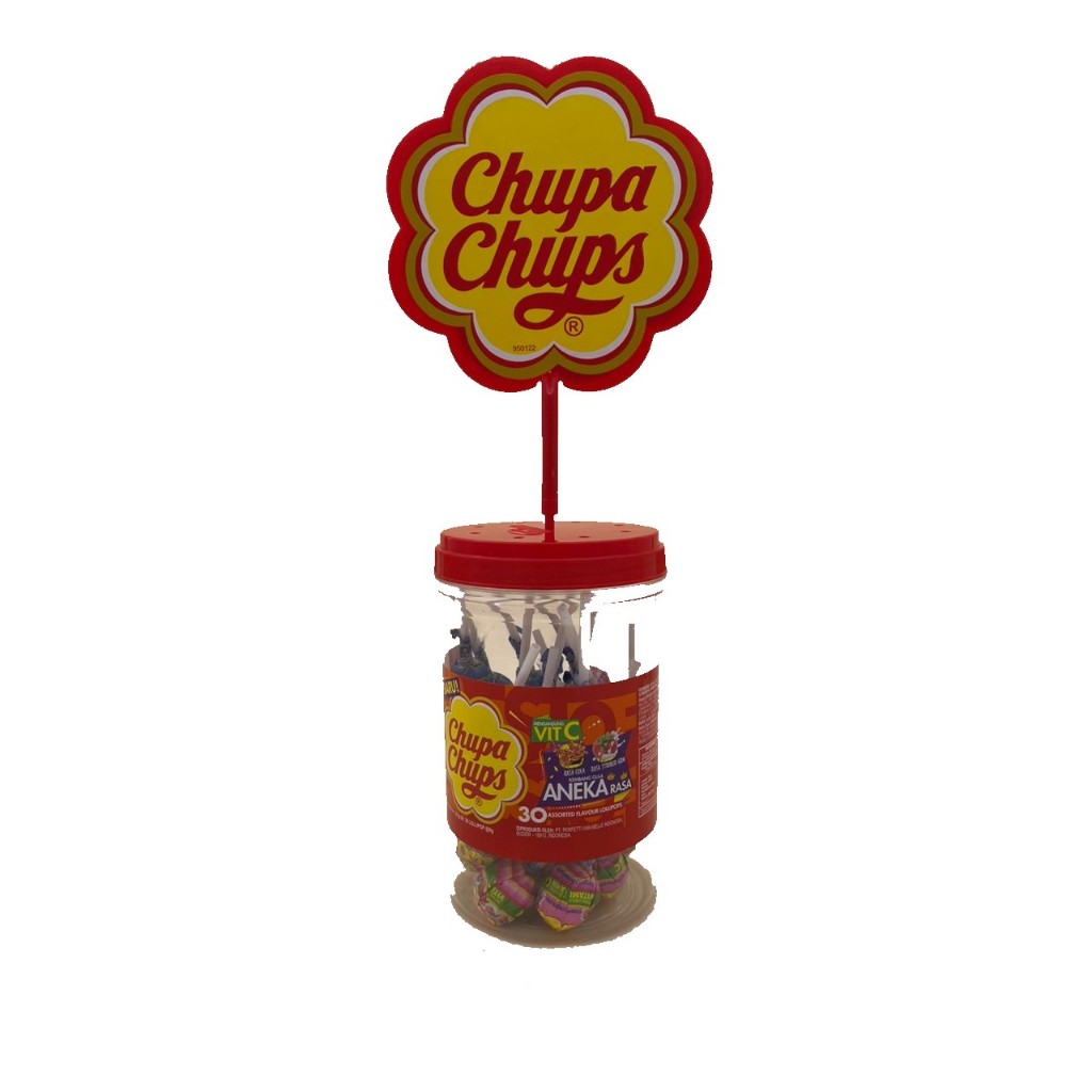 Chupa Chups Lollipop Aneka Rasa 30pcs/Jar) Gula-gula Lollipop Assorted ...