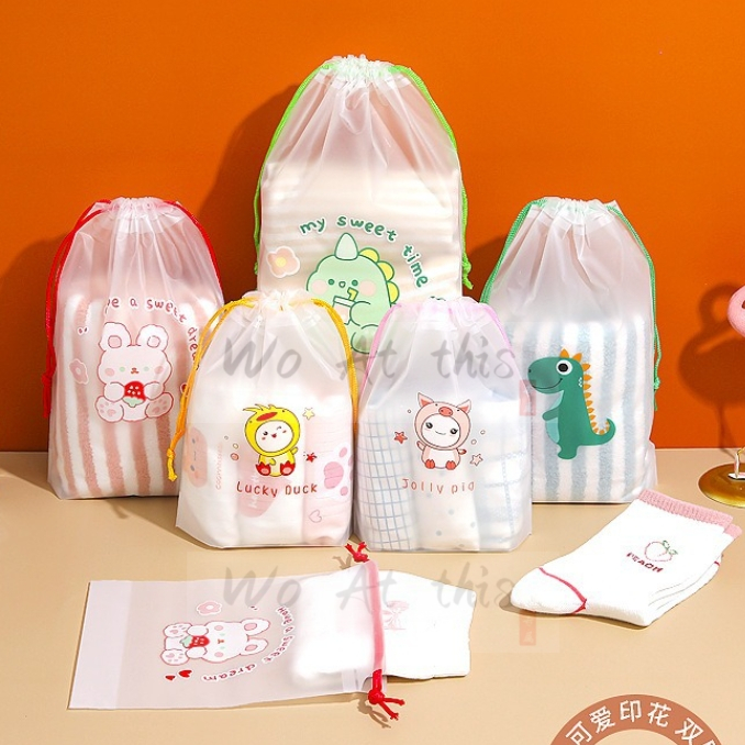 Waterproof Travel Storage Bag Transparent Drawstring Bag Cosmetic ...